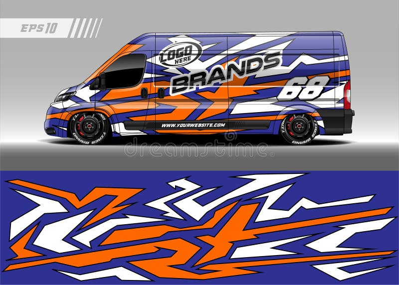 Cargo Van Wrap Designs. Graphic Abstract Stripe Racing Background Kit ...