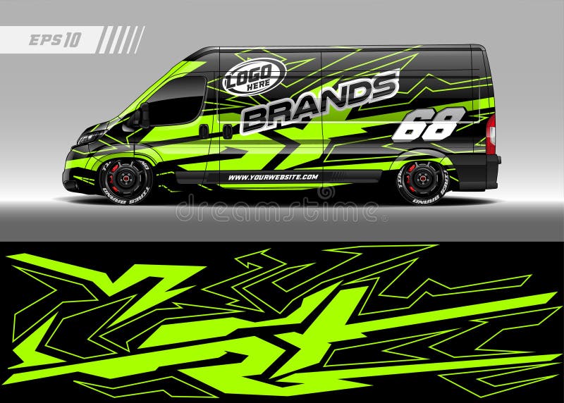 Cargo Van Wrap Designs. Graphic Abstract Stripe Racing Background Kit ...