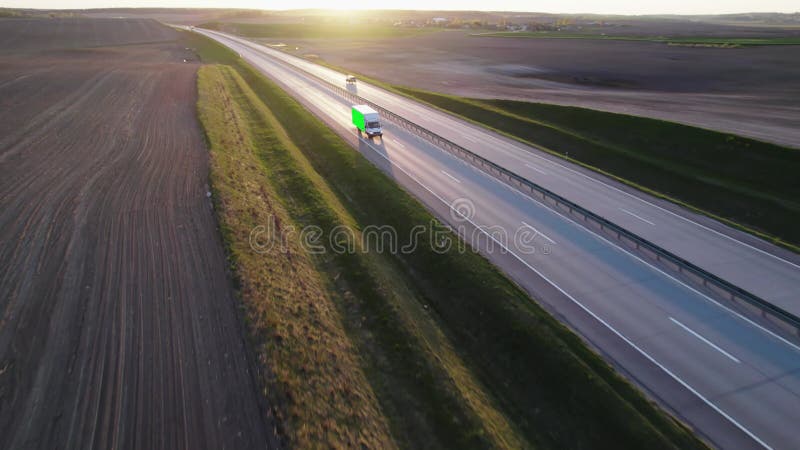 Cargo Van with Green Screen and Trackink Markers on Trailer Drives ...