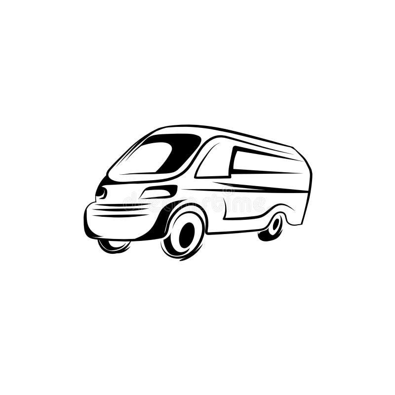 Cargo Van Logo Icon Vector Illustration Stock Vector - Illustration of ...