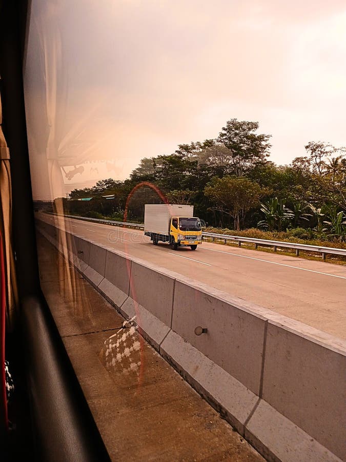 Cargo Van Passing through Highway Toll Road in Central Java Editorial ...
