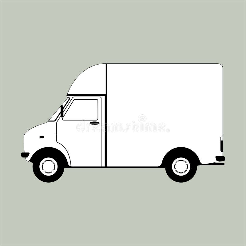 Cargo Van,vector Illustration, Lining Draw Stock Vector - Illustration ...