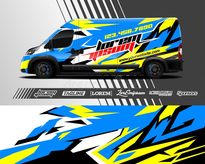Cargo Van Wrap Designs. Graphic Abstract Stripe Racing Background Kit ...