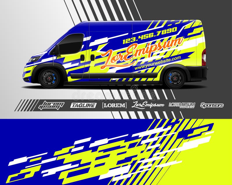 Cargo Van Wrap Designs. Graphic Abstract Stripe Racing Background Kit ...