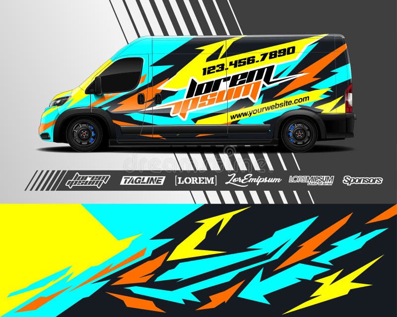 Cargo Van Wrap Designs. Graphic Abstract Stripe Racing Background Kit ...