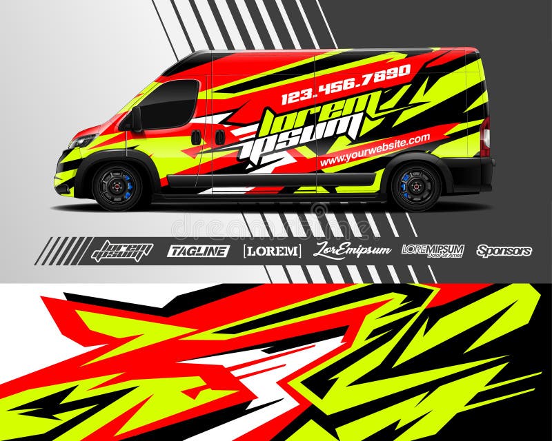Cargo Van Wrap Designs. Graphic Abstract Stripe Racing Background Kit ...