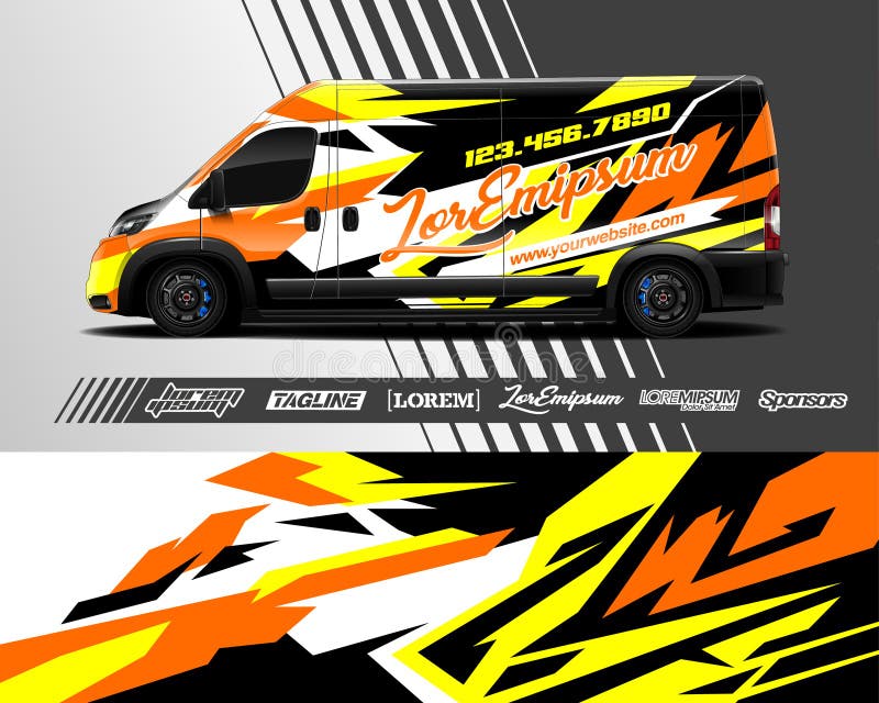 Cargo Van Wrap Designs. Graphic Abstract Stripe Racing Background Kit ...