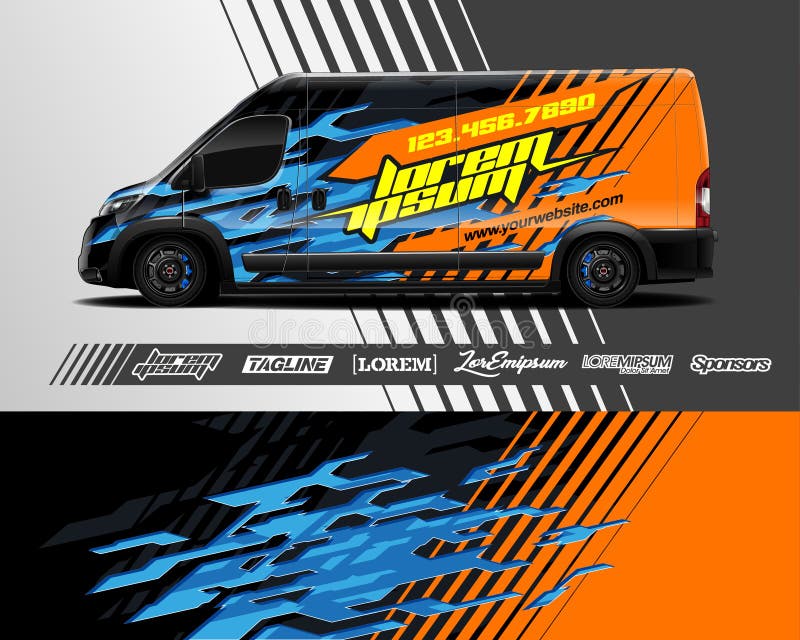 Cargo Van Wrap Designs. Graphic Abstract Stripe Racing Background Kit ...