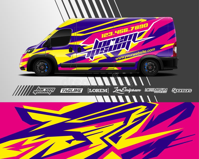 Cargo Van Wrap Designs. Graphic Abstract Stripe Racing Background Kit ...
