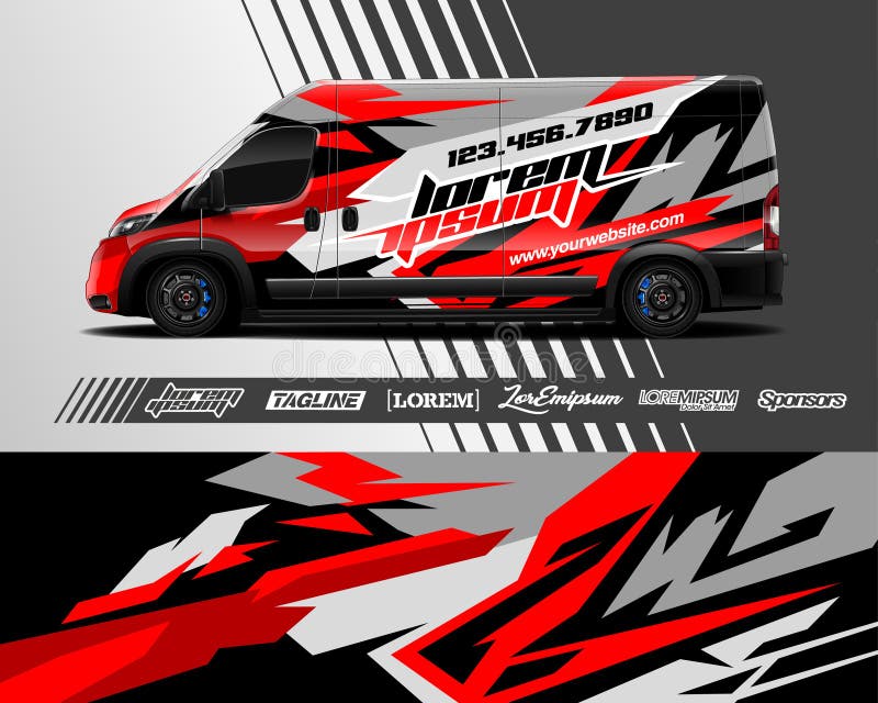 Cargo Van Wrap Designs. Graphic Abstract Stripe Racing Background Kit ...