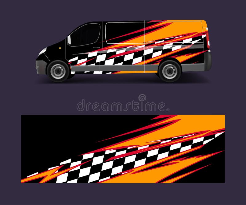 Cargo Van Wrap Vector, Graphic Abstract Stripe Designs for Wrap ...