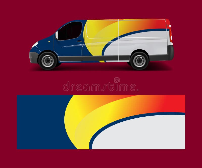 Cargo Van Wrap Vector, Graphic Abstract Stripe Designs for Wrap ...