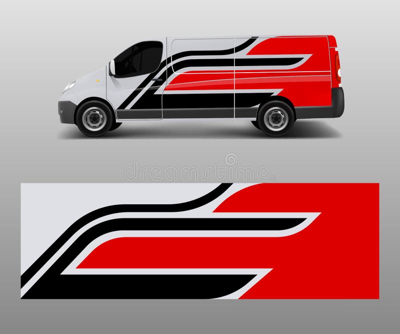 Cargo Van Wrap Vector, Graphic Abstract Stripe Designs for Wrap ...