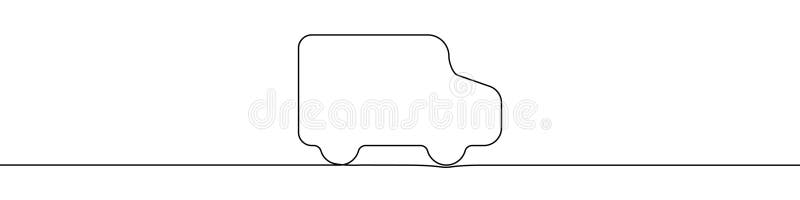 Cargo Vehicle Icon Line Continuous Drawing Vector. One Line Cargo ...