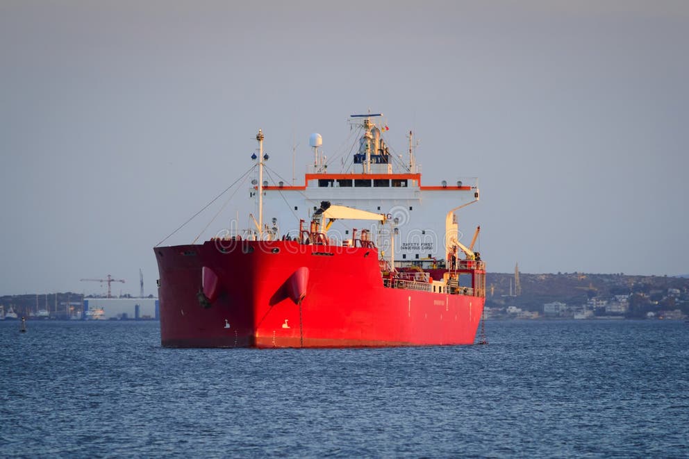 Cargo vessel at anchorage stock photo. Image of athens - 89639518