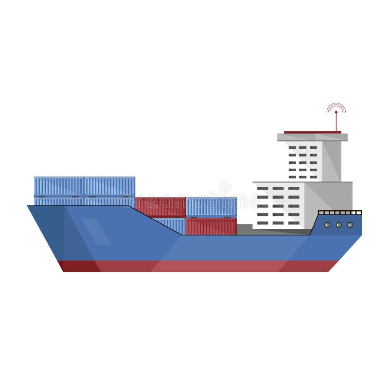 Cargo vessel icon stock illustration. Illustration of boat - 88875862