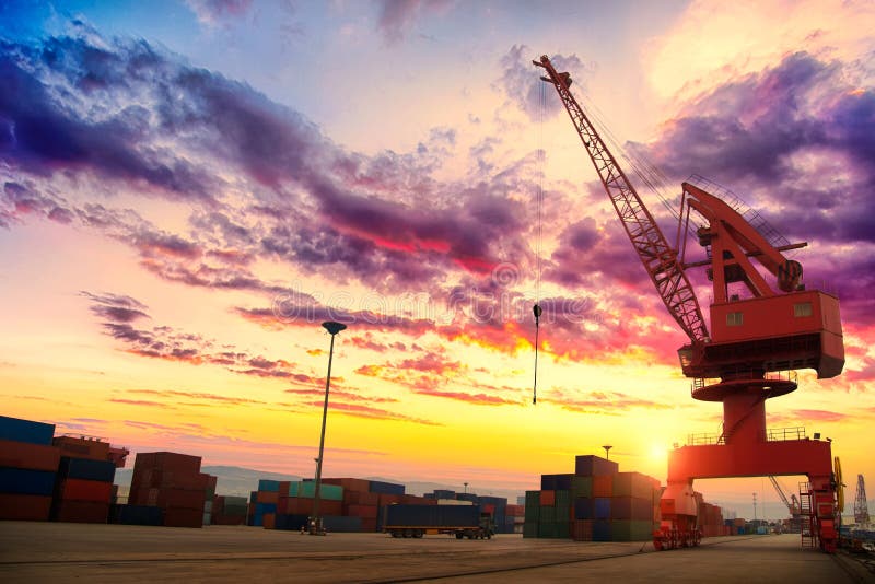 Cargo Vessel Lifting Container Stock Photo - Image of inter, business ...