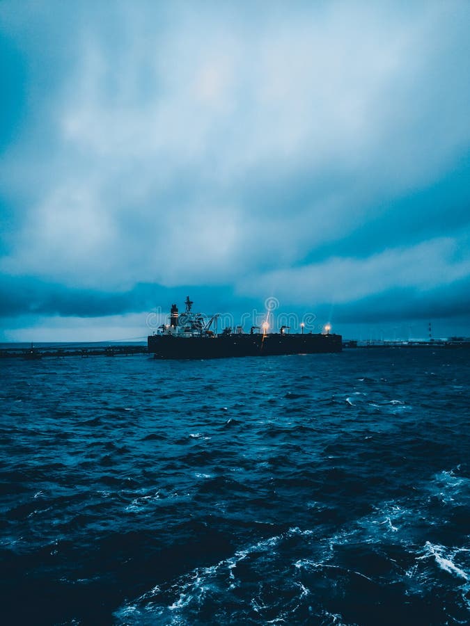 Cargo Vessel Sailing in the Rain Editorial Stock Photo - Image of ...
