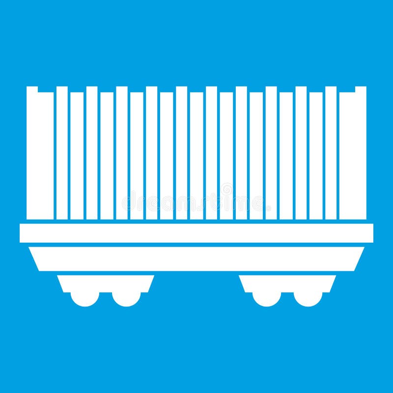 Cargo wagon icon white stock vector. Illustration of railway - 120255713