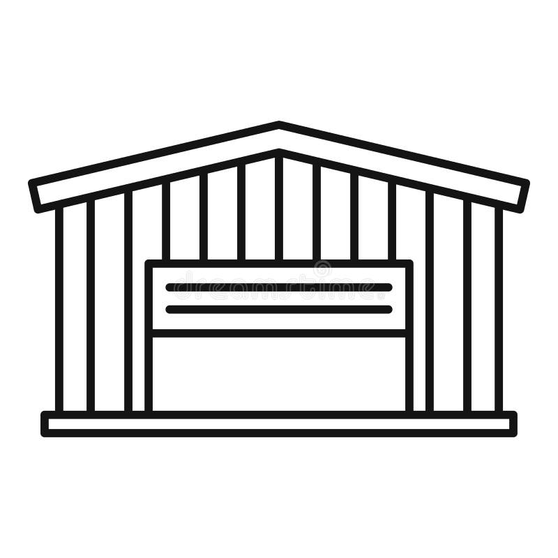 Warehouse Icon, Outline Style Stock Vector - Illustration of work ...
