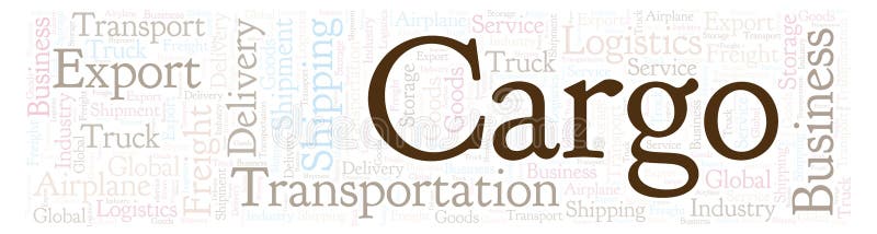 Cargo word cloud stock illustration. Illustration of shipment - 134352858