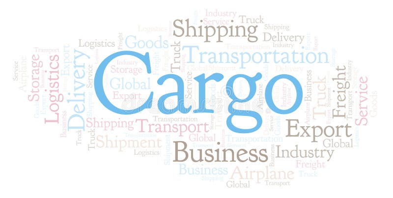 Cargo word cloud. stock illustration. Illustration of word - 125886753