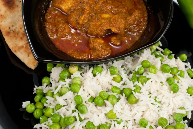 Cari De Madras De Poulet D'un Plat Avec Du Riz Image stock - Image du ...