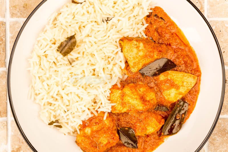 Cari De Madras De Poulet D'un Plat Avec Du Riz Image stock - Image du ...