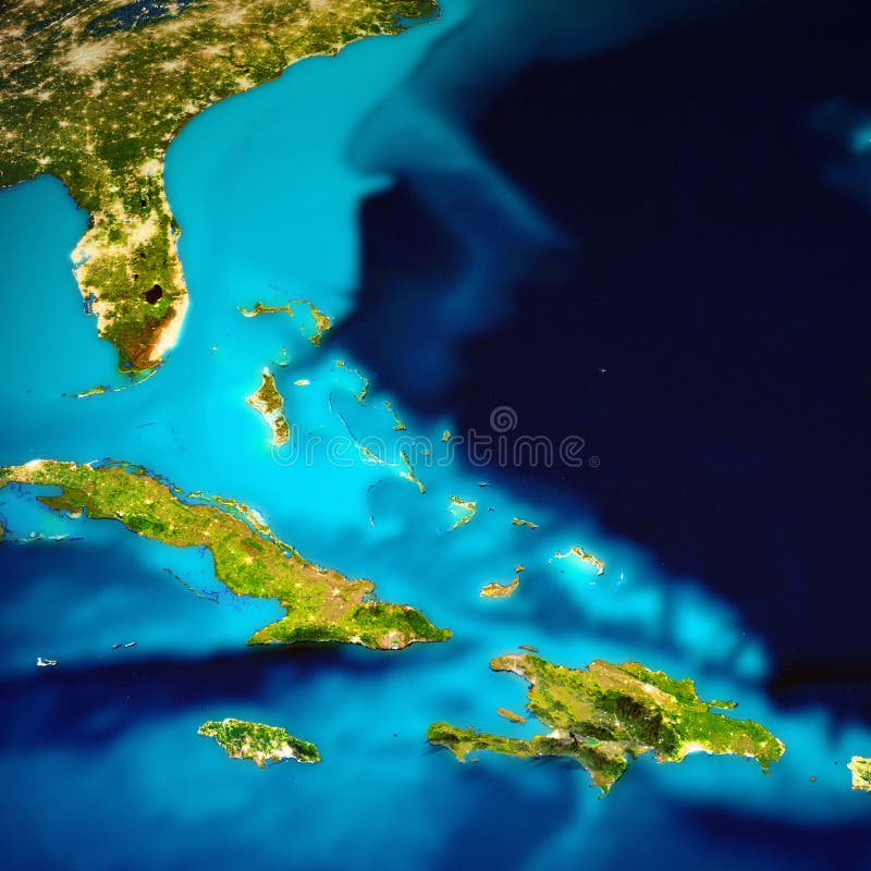 Bahamas Islands Highly Detailed Physical Map Stock Vector ...