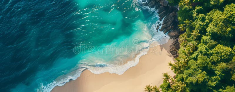Caribbean Beach with Beautiful Coastline Stock Illustration ...
