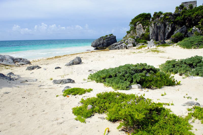 Caribbean Beach and ruins stock image. Image of beautiful - 25725515