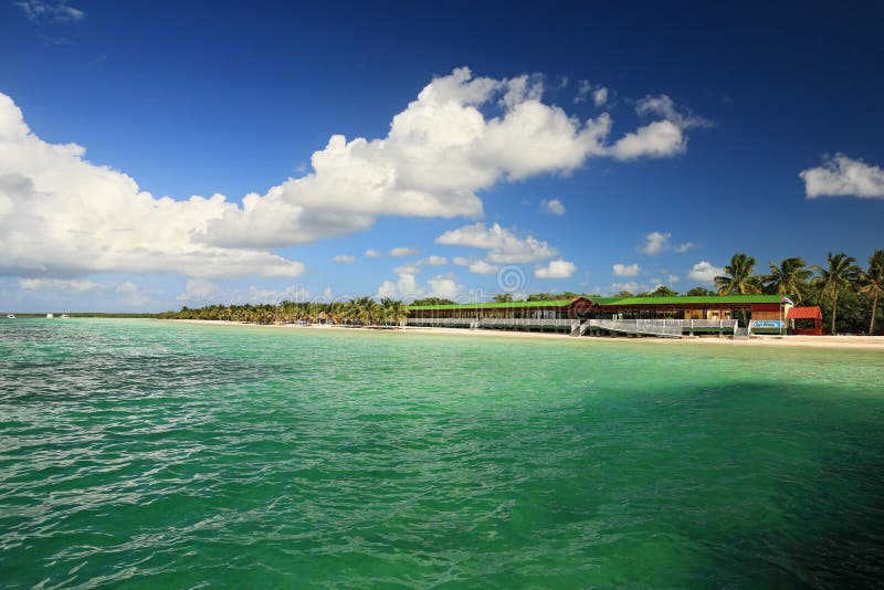 Caribbean Beach with Veranda Stock Photo - Image of landscape ...