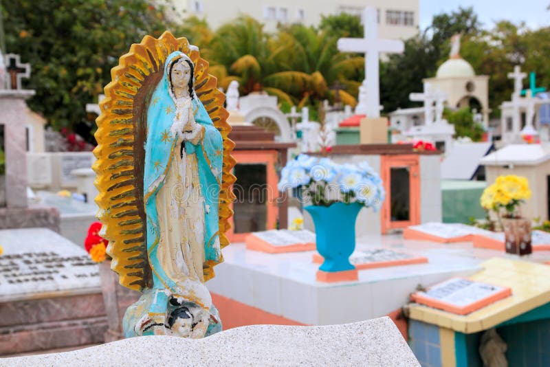 Caribbean Cemetery Catholic Angel Saints Figures Stock Image - Image of ...