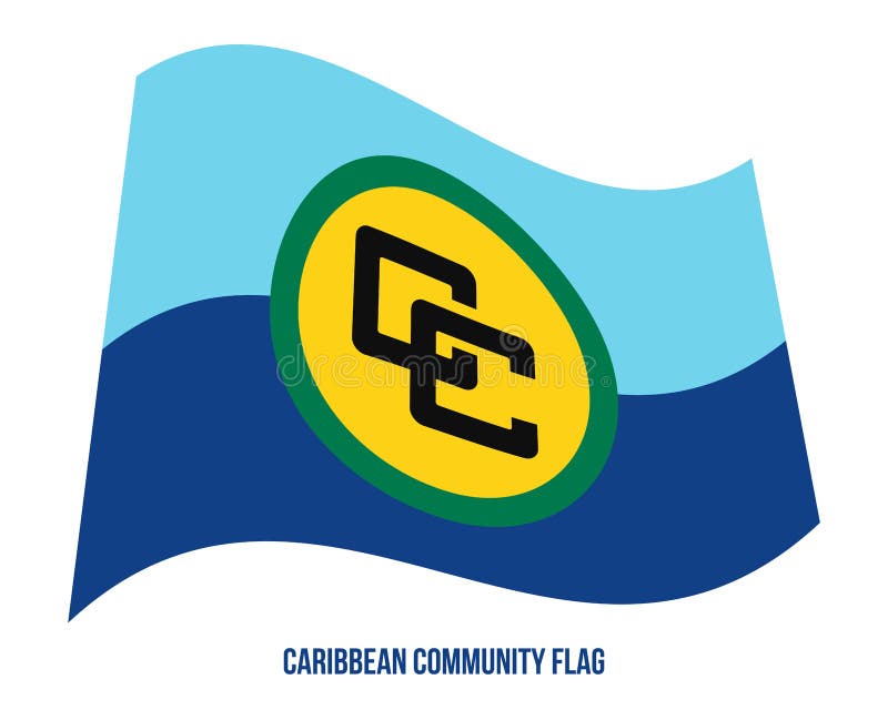Caribbean Community Flag Waving Vector Illustration on White Background ...