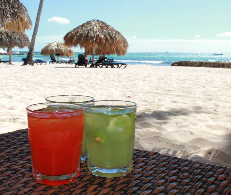 Caribbean Drinks on the Beach Stock Image - Image of sand, hotels ...