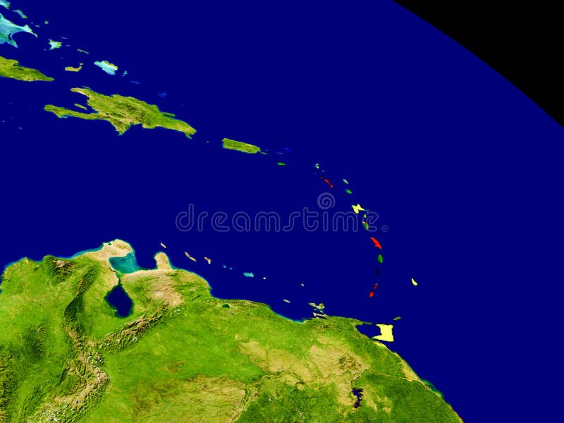 Caribbean with its flag stock illustration. Illustration of ...