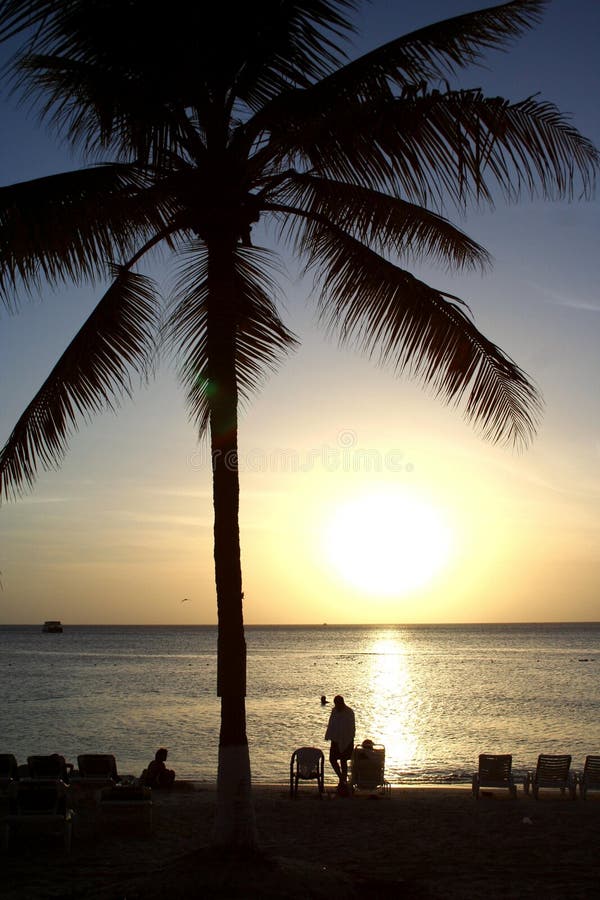 Caribbean Island Beach Sunset Stock Image - Image of shoreline ...