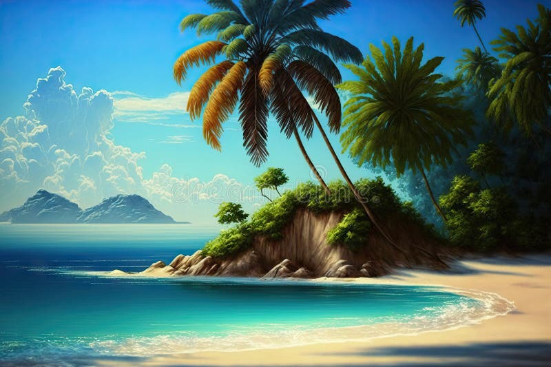 Caribbean island stock illustration. Illustration of summer - 271877358