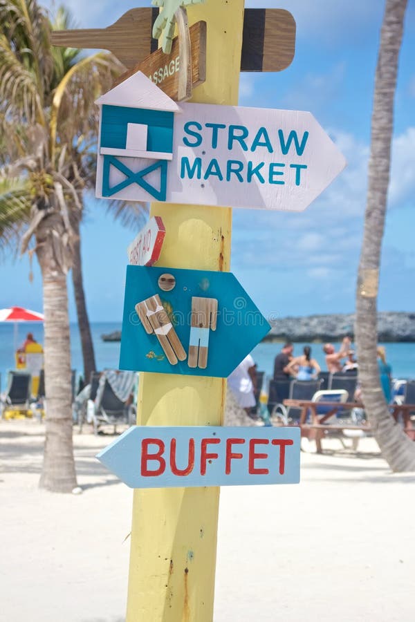 Caribbean Island Signpost stock image. Image of signs - 58003577