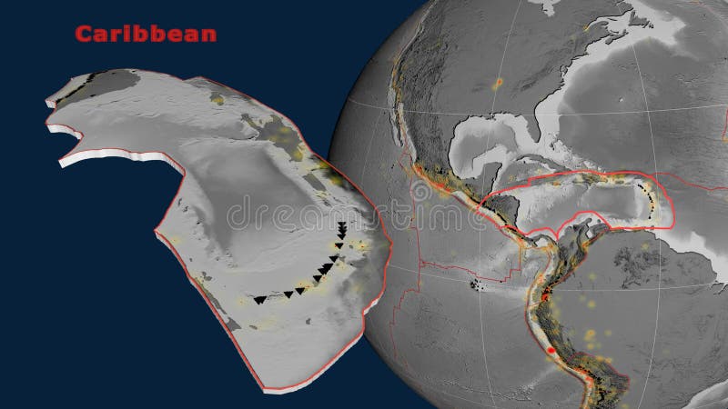 Caribbean Plate Described and Presented - Grayscale Stock Illustration ...