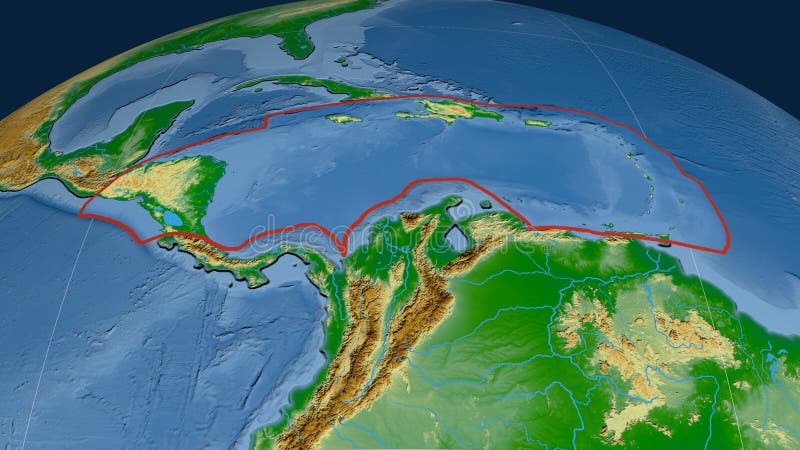 Caribbean Plate Outlined - Physical Stock Illustration - Illustration ...