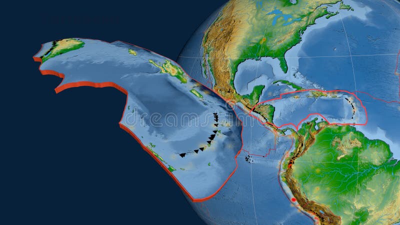 The Caribbean Physical Map stock vector. Illustration of geography ...