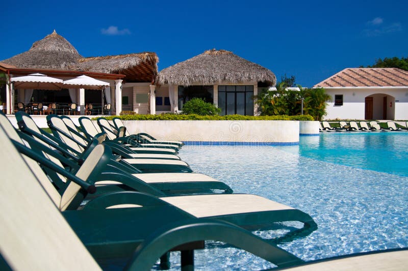 Caribbean Resort with Swimming Pool Stock Image - Image of maldives ...