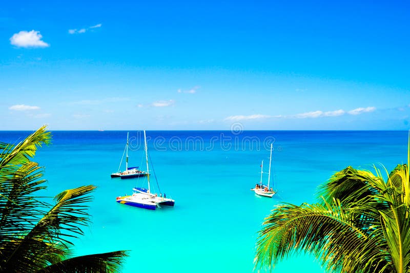 Caribbean Sea Sailboats stock photo. Image of samanna - 18834532
