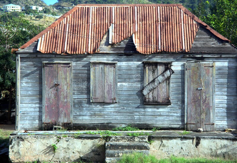 Caribbean shack. stock photo. Image of caribbean, poor - 158196380