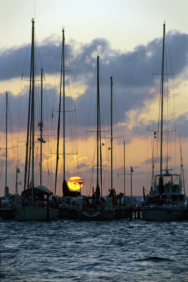 Harbor sunset view editorial stock photo. Image of fishing - 76796898
