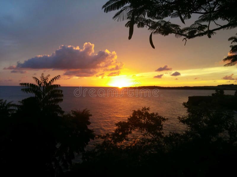 Caribbean sunset stock photo. Image of sunset, grenada - 80588178