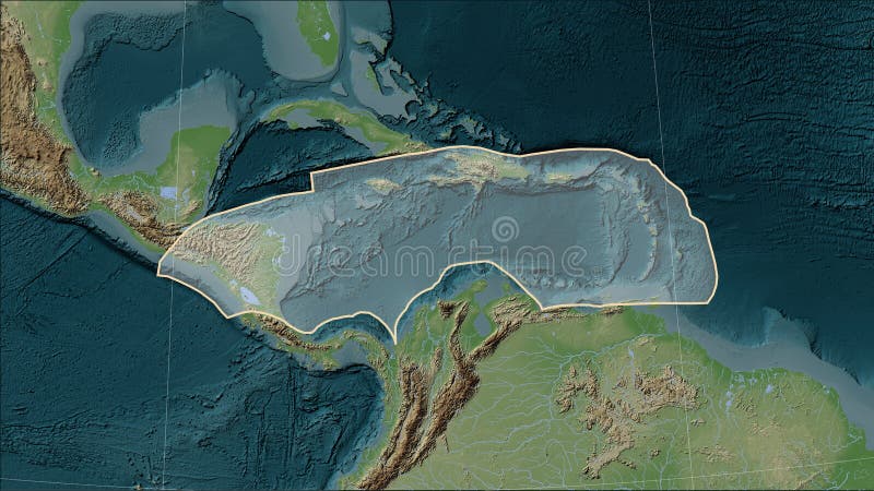 Caribbean Tectonic Plate. Wiki Map Stock Illustration - Illustration of ...