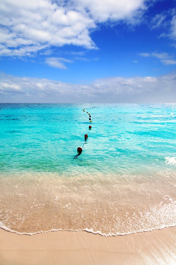 Caribbean Sea Blue Turquoise Water in Cancun Stock Photo - Image of ...