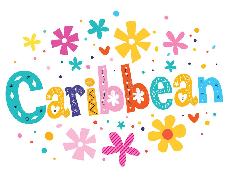 Caribbean Vector Lettering Decorative Type Stock Vector - Illustration ...
